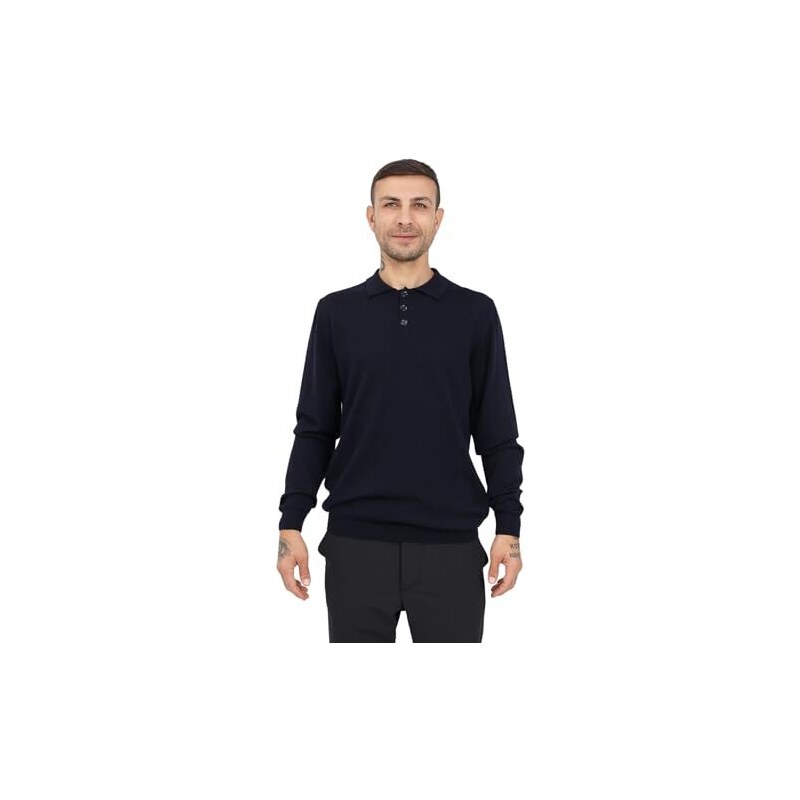 I'M BRIAN Polo Manica Lunga Colore Blu S - Stileo.it