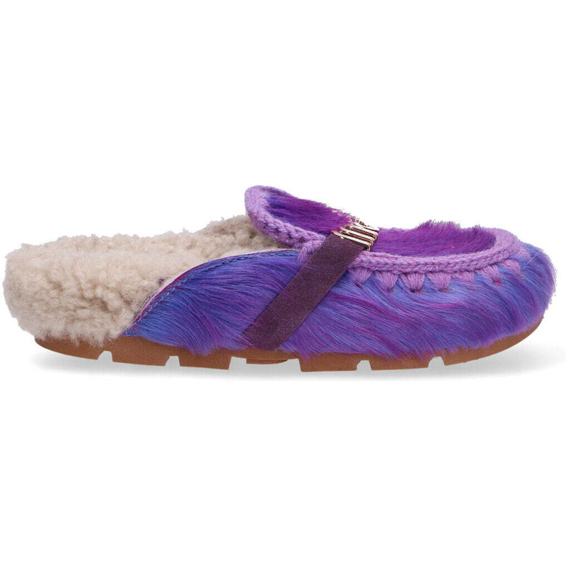 Mou winter bio slide long hair ponyskim logo purp - Stileo.it