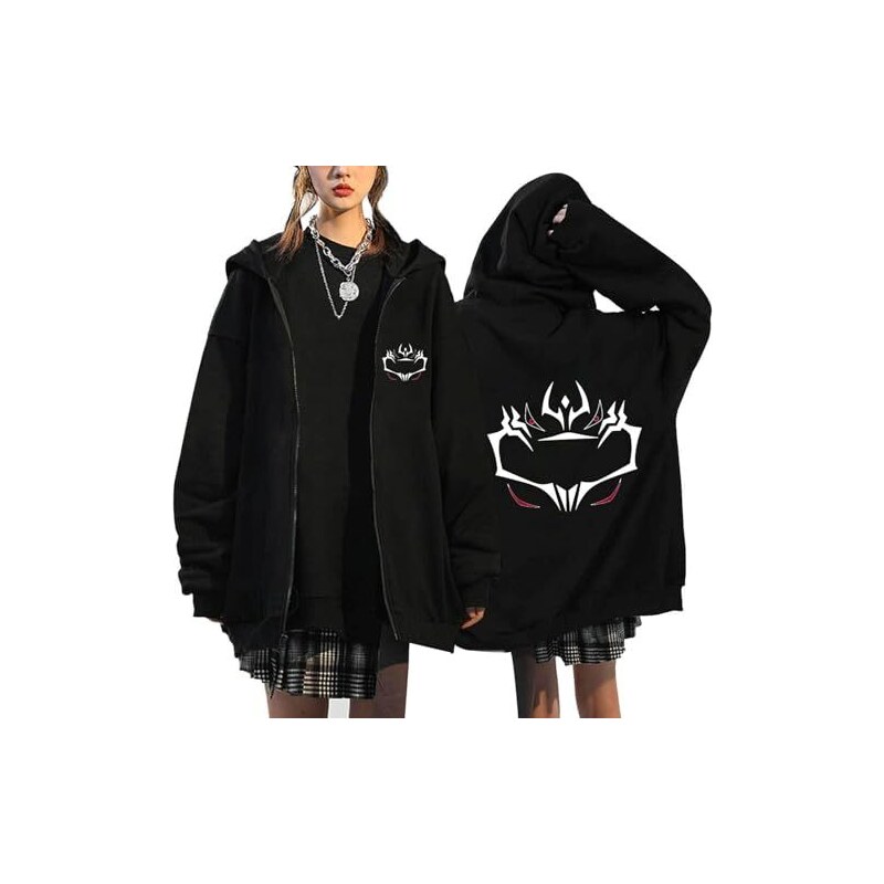 westtrend Jujutsu Kaisen Felpa con Cappuccio Unisex Anime Stampa Zip ...