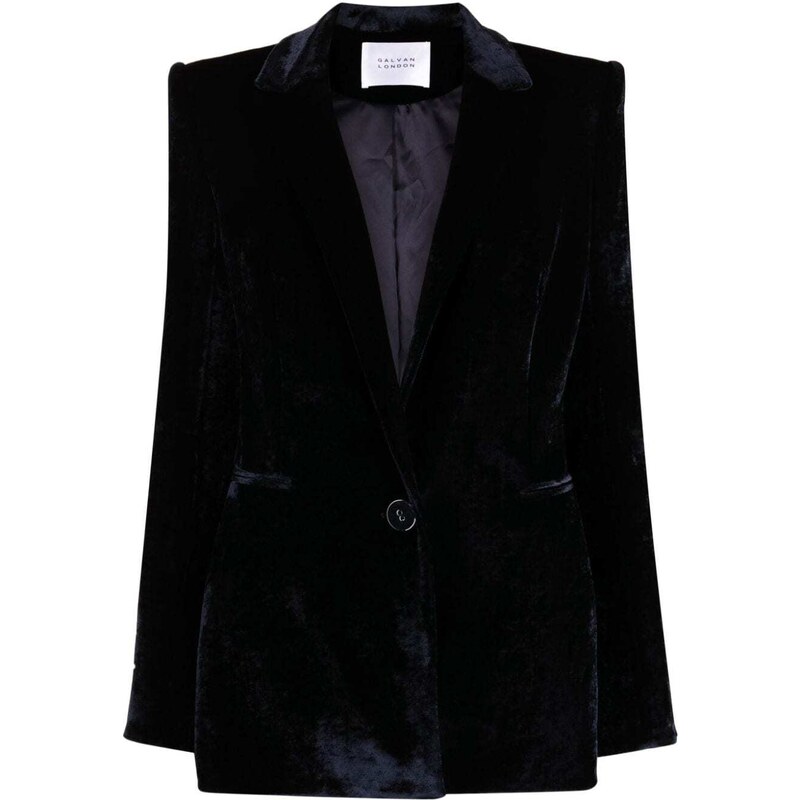 Galvan London Blazer monopetto in velluto - Blu - Stileo.it