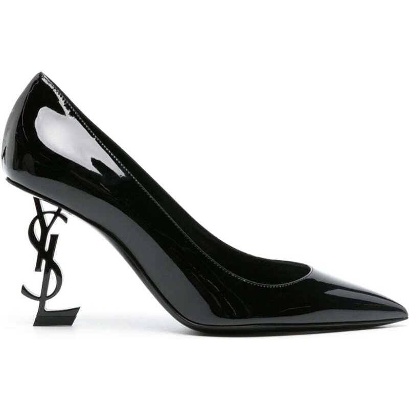 Saint Laurent Pumps Opyum Cassandre con logo - Nero - Stileo.it