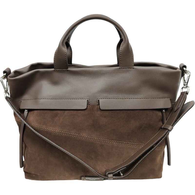 Gianni Chiarini Borsa donna cioccolato in pelle e camoscio - Stileo.it
