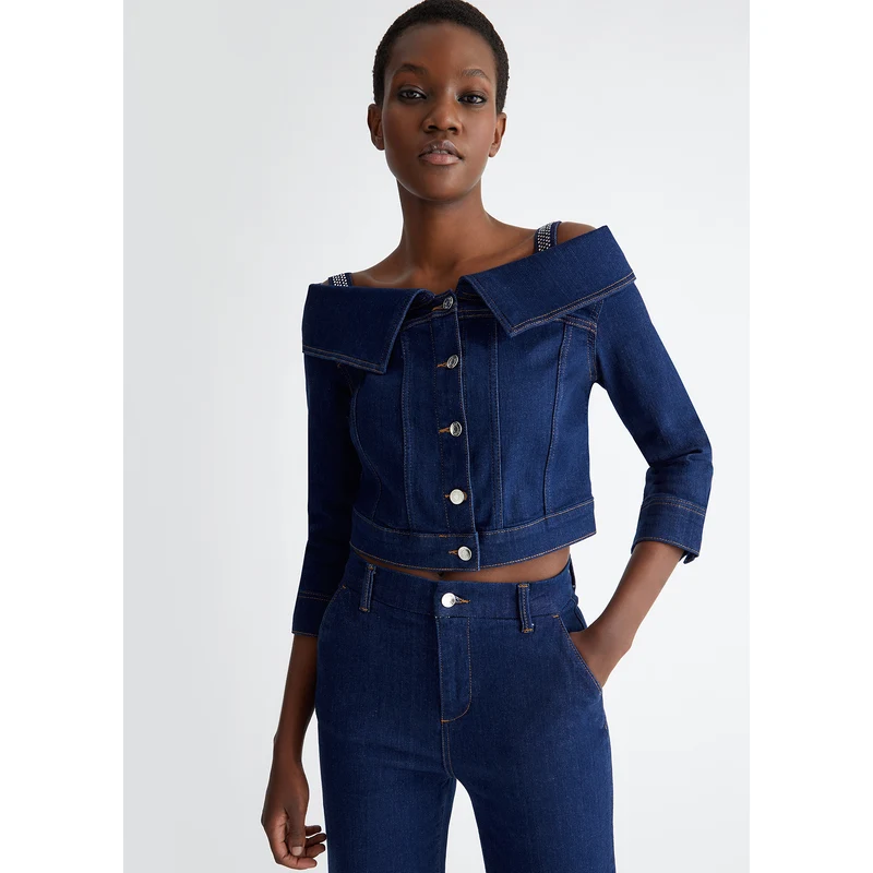 LIUJO Liu Jo Giacca In Denim Con Spalline - Stileo.it