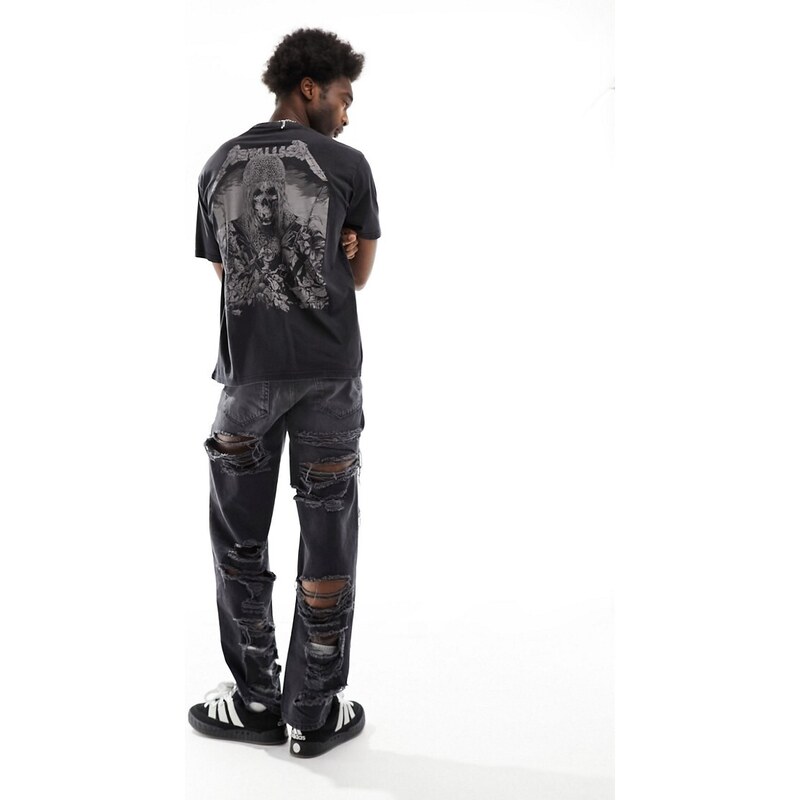 Pull&Bear - T-shirt nera con scritta Pull&Bear - T-shirt nera con scritta