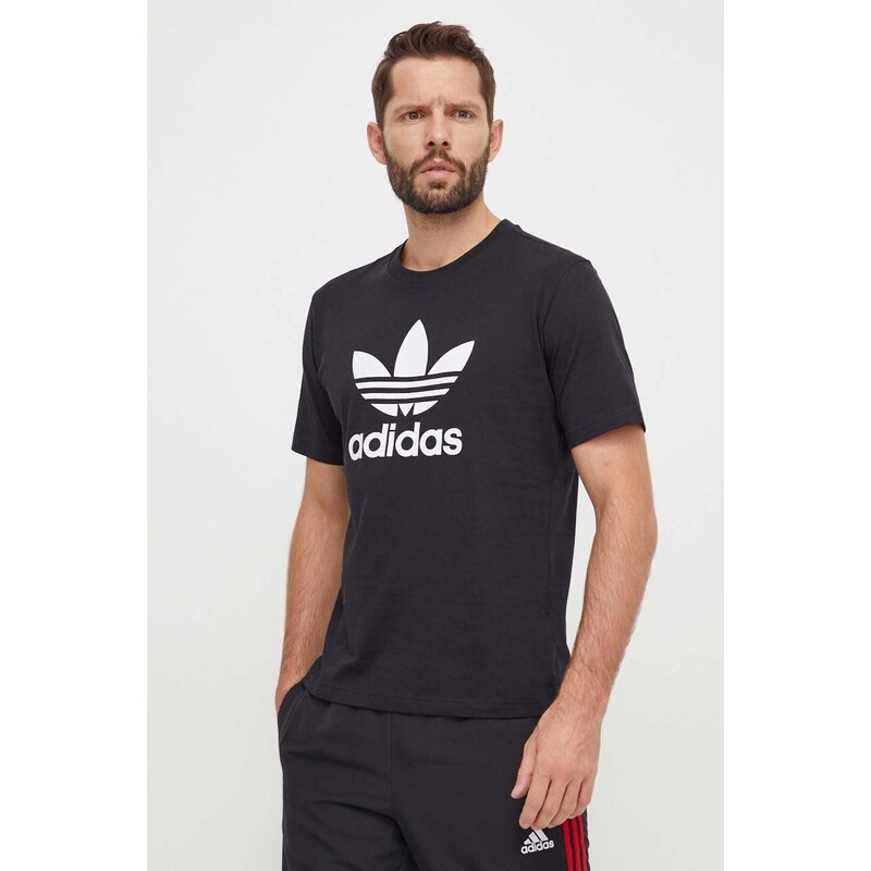 adidas Originals t-shirt in cotone Trefoil uomo colore nero IU2364 ...