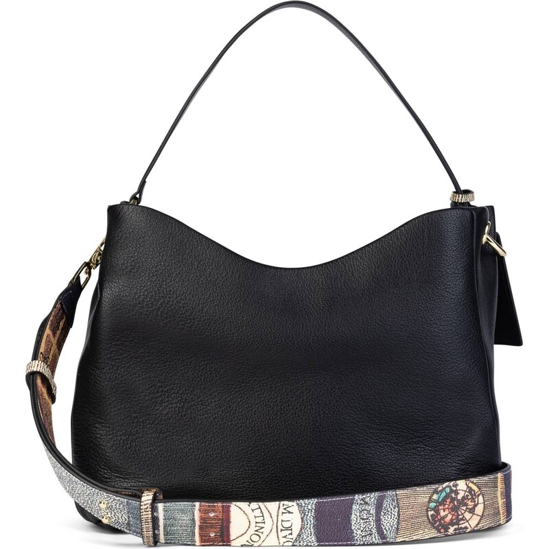 Gattinoni WIND BEGW78119 WHW000 Hobo Bag Leather Tracolla Classic Black ...