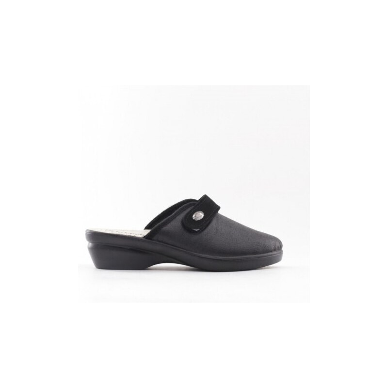 Valleverde 25237 Pantofole Donna Con Plantare Soft In Vera Pelle Nero ...