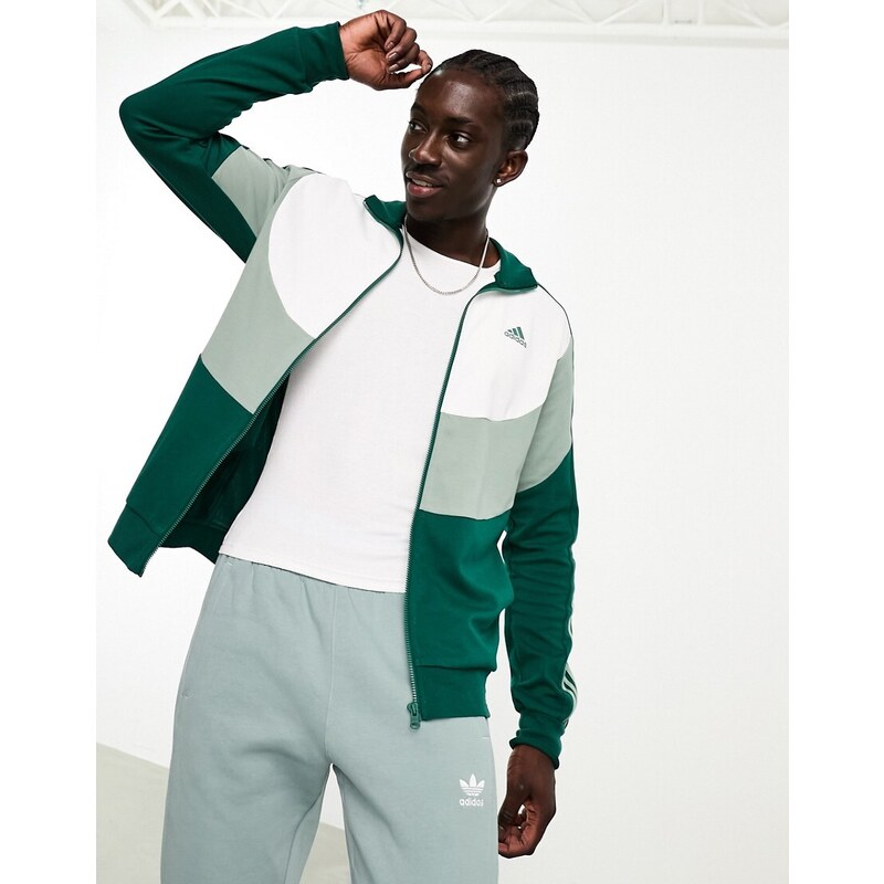 adidas performance adidas Training - Tuta sportiva colorblock verde e ...