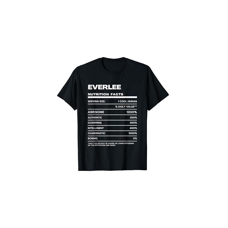 Everlee Nutrition Facts Name Funny Birthday Everlee Dichiarazione ...