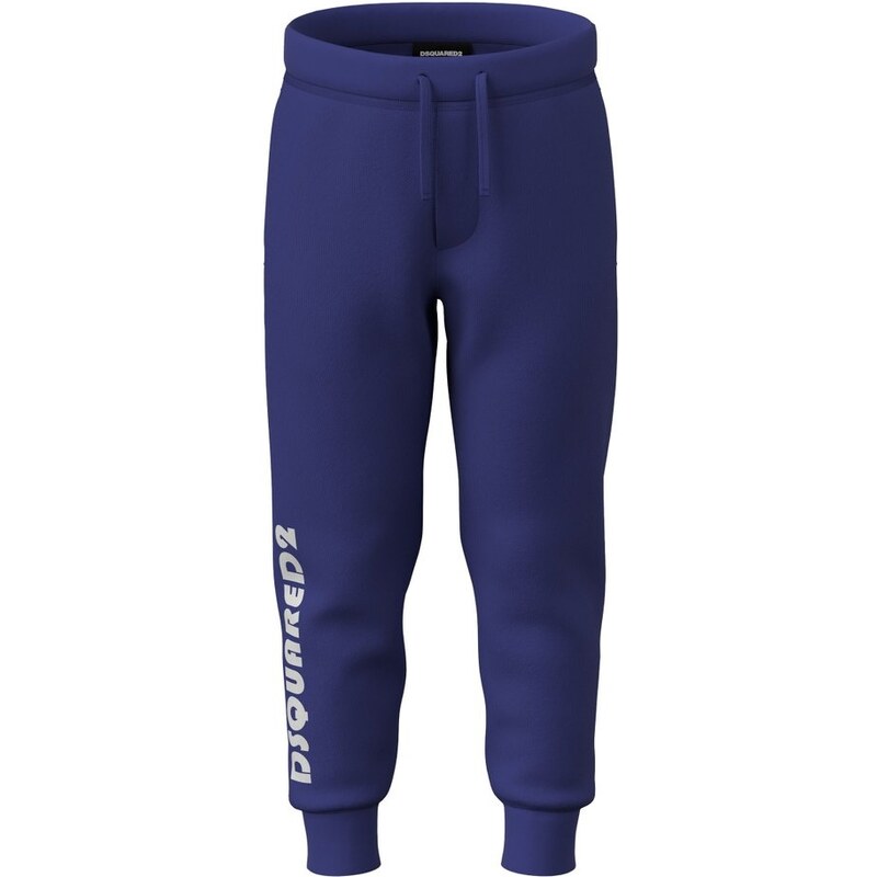 Dsquared2 pantalone tuta blu bambino in cotone con elastico alle ...