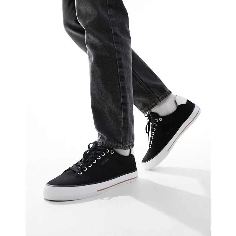 BOSS by Hugo Boss BOSS - Aiden - Scarpe di tela minimal nere-Nero ...