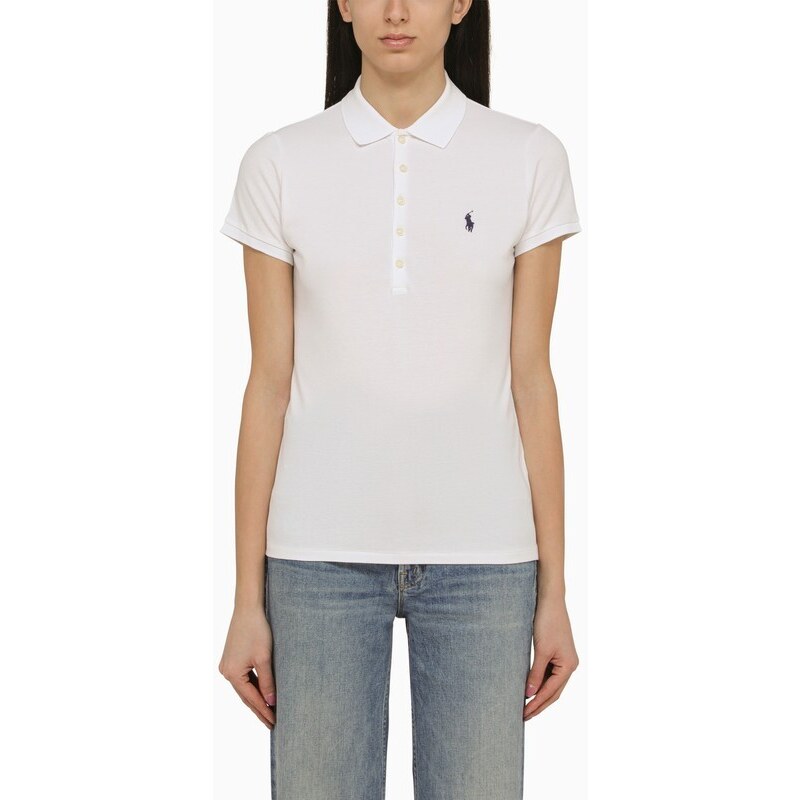 Polo Ralph Lauren Polo bianca in piquet con logo - Stileo.it