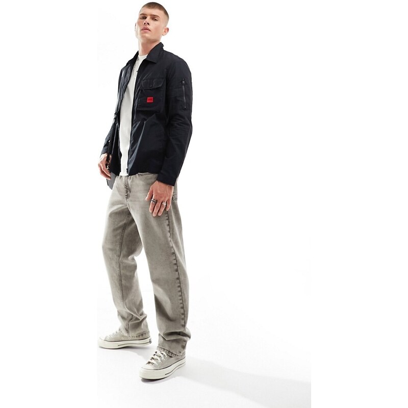 Hugo Red HUGO - Emmond - Giacca nera con chiusura con zip-Nero - Stileo.it