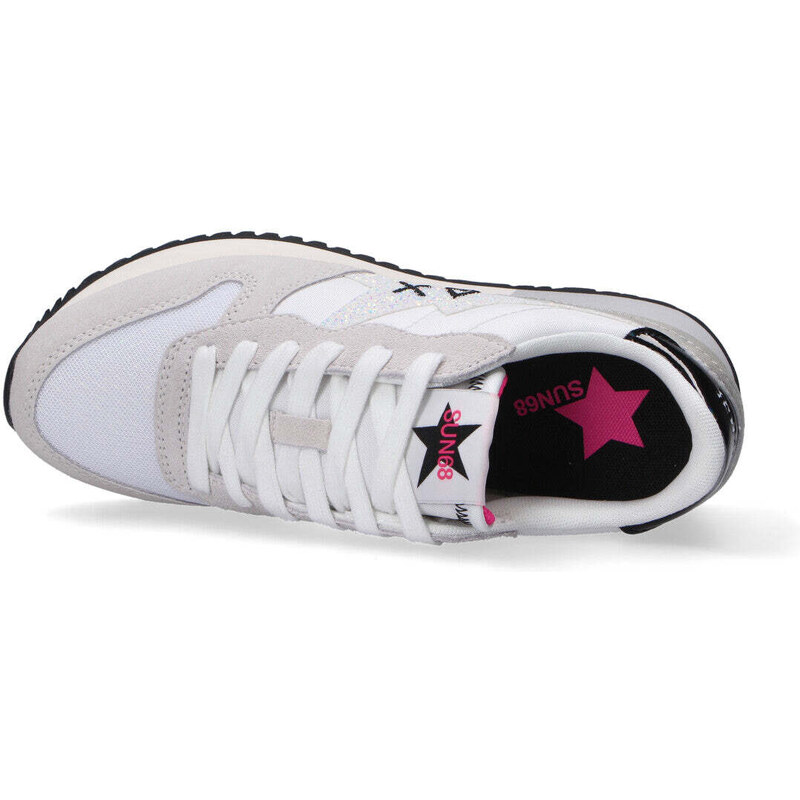 SUN68 sneaker Stargirl Glitter Logo bianca - Stileo.it