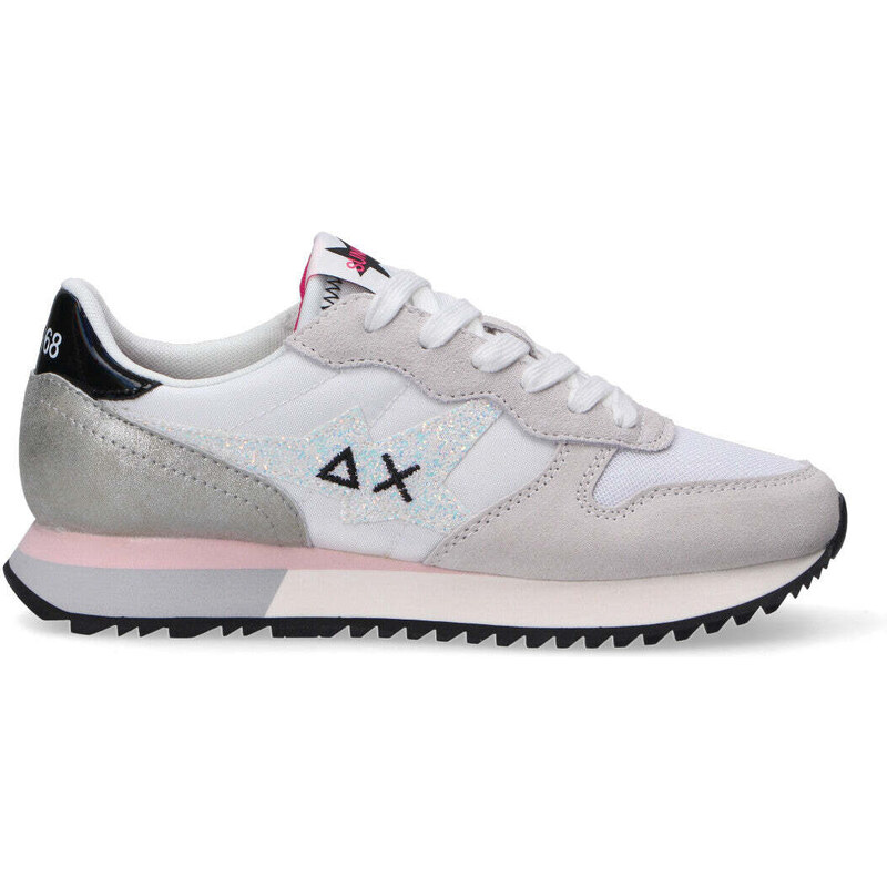 SUN68 sneaker Stargirl Glitter Logo bianca - Stileo.it