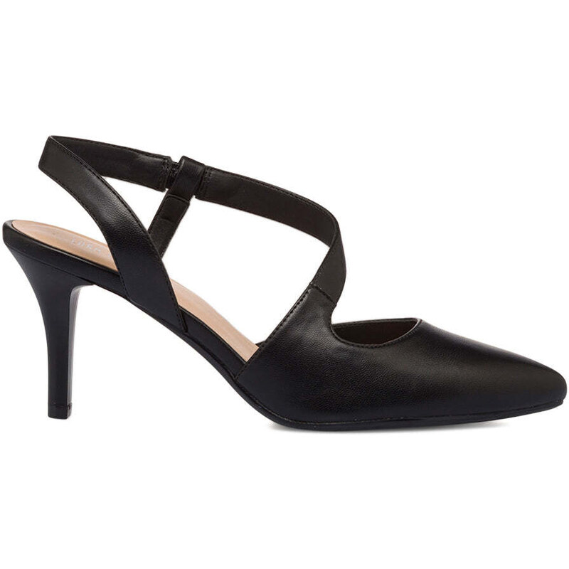 Décolleté slingback nere con tacco a stiletto 7 cm Lora Ferres - Stileo.it