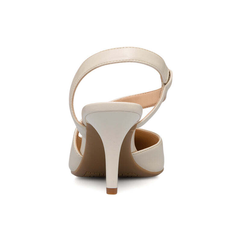 Décolleté slingback bianche off-white con tacco a stiletto 7 cm Lora ...
