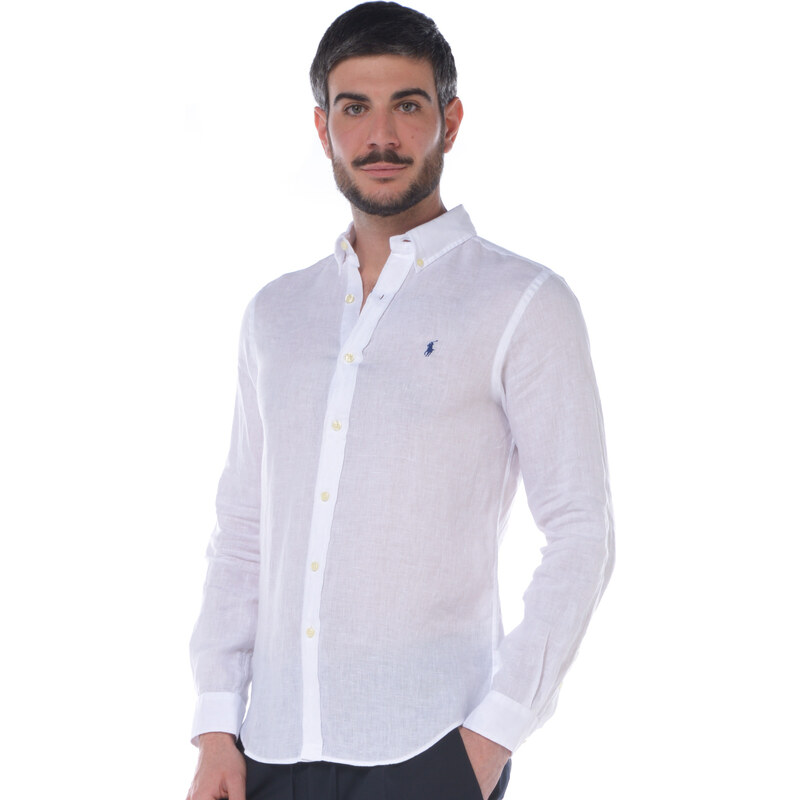 camicia da uomo Ralph Lauren in lino con logo - Stileo.it