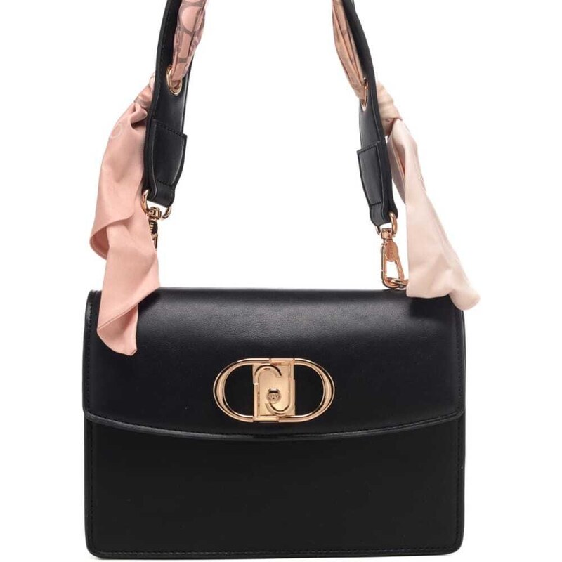 Liu Jo borsa con doppia tracolla e dettaglio foulard oro e nero - Stileo.it Liu Jo borsa con doppia tracolla e dettaglio foulard oro e nero - Stileo.it