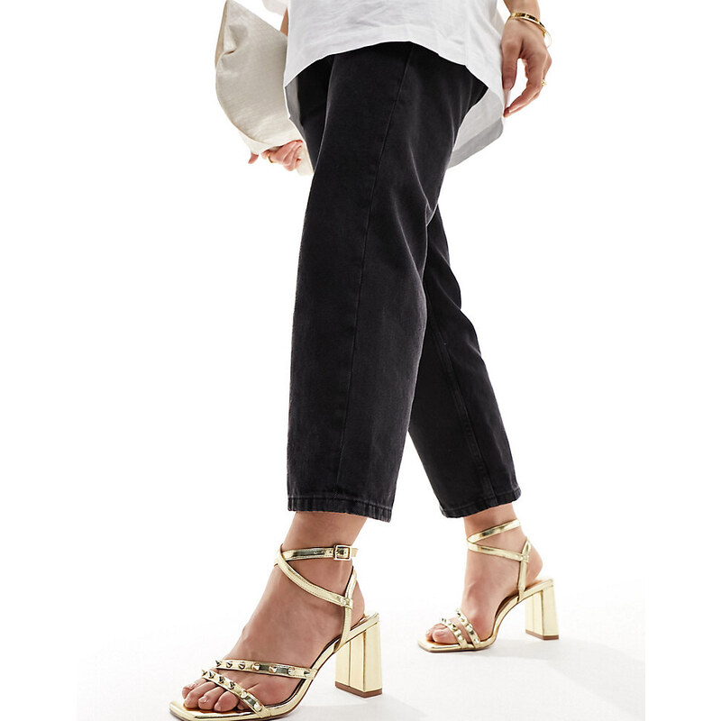 ASOS DESIGN Wide Fit - Hampstead - Sandali a pianta larga con tacco ...