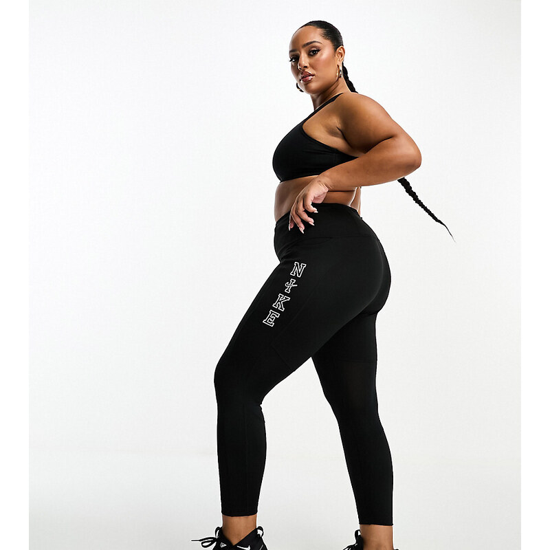 Nike Running Plus - Swoosh Run Fast - Leggings a 7/8 neri con logo ...