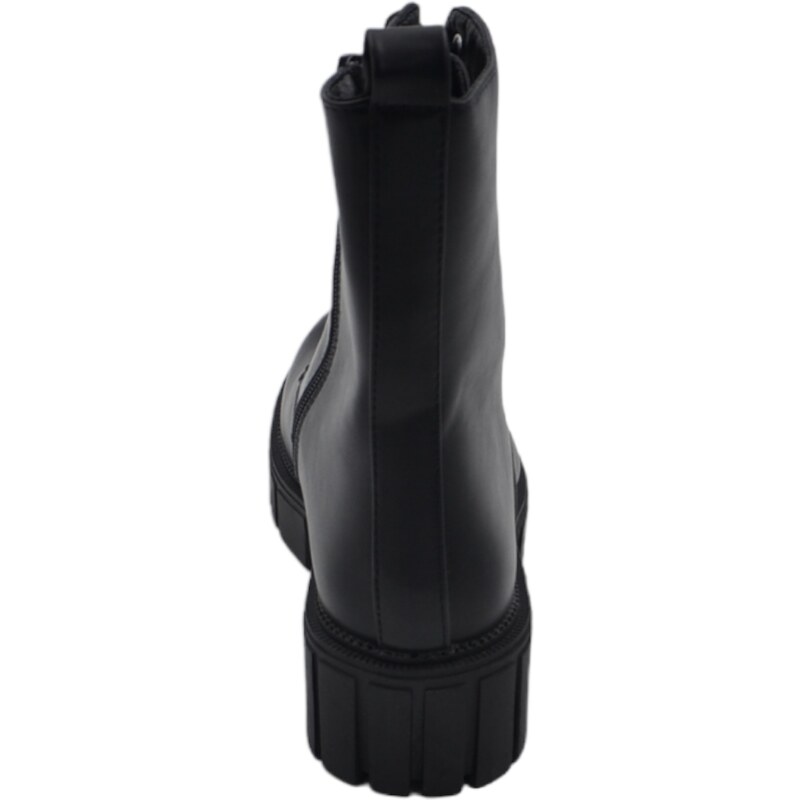 Malu Shoes Stivaletto anfibio scarpa donna nero con lacci regolabili ...