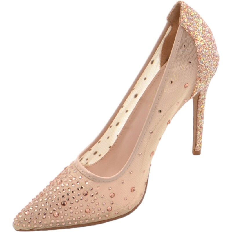 Malu Shoes Decollete scarpa donna elegante oro rosa con trasparenze e ...
