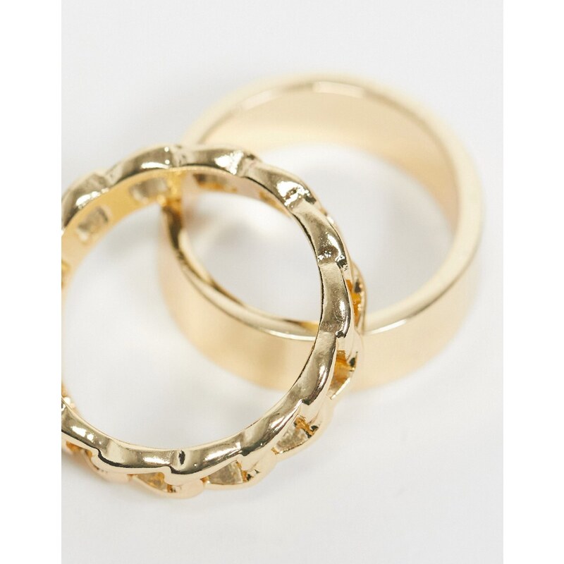 DesignB London in esclusiva - Confezione multipack da 2 anelli con ...