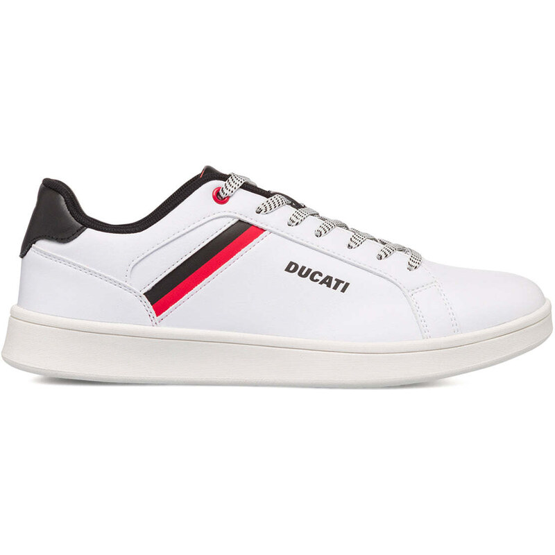 Sneakers bianche da uomo con dettaglio rossonero Ducati - Stileo.it