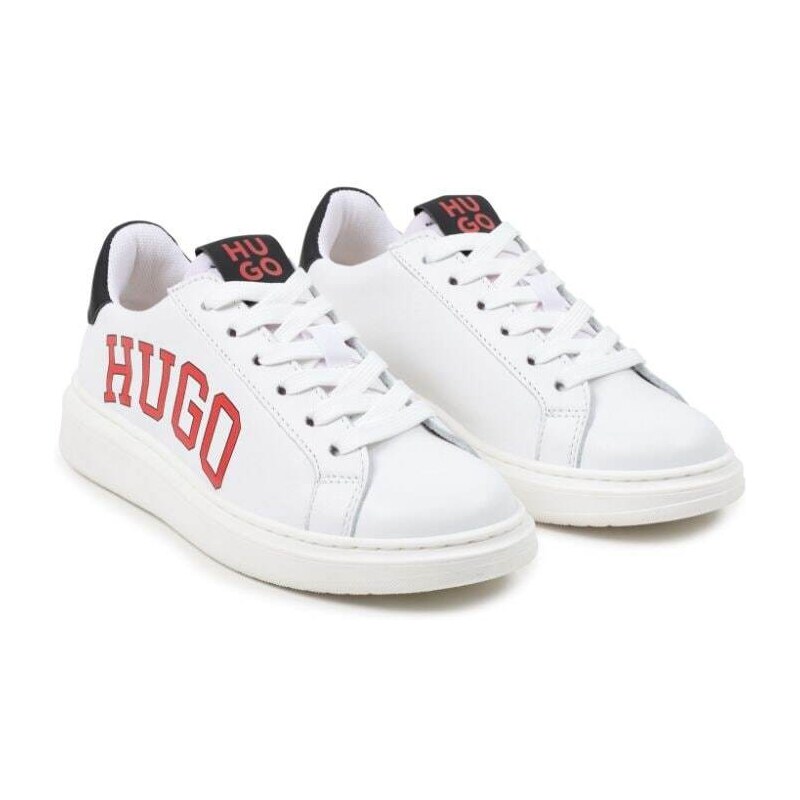 HUGO KIDS Sneakers bianche logate para alta - Stileo.it