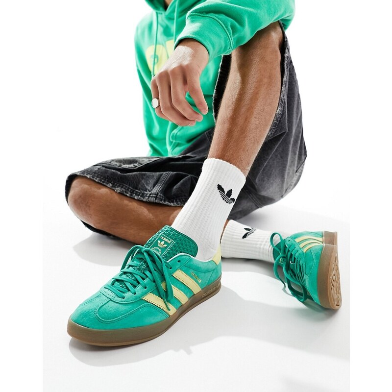 adidas Originals - Gazelle Indoor - Sneakers verdi e gialle-Multicolore ...