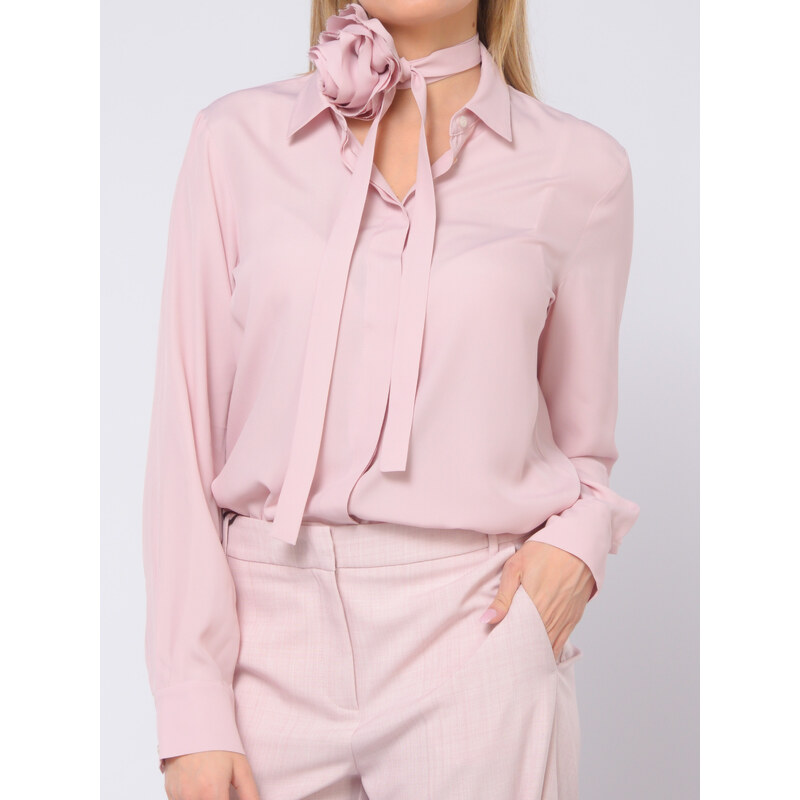 camicia da donna Marella in tessuto fluido con fiore - Stileo.it