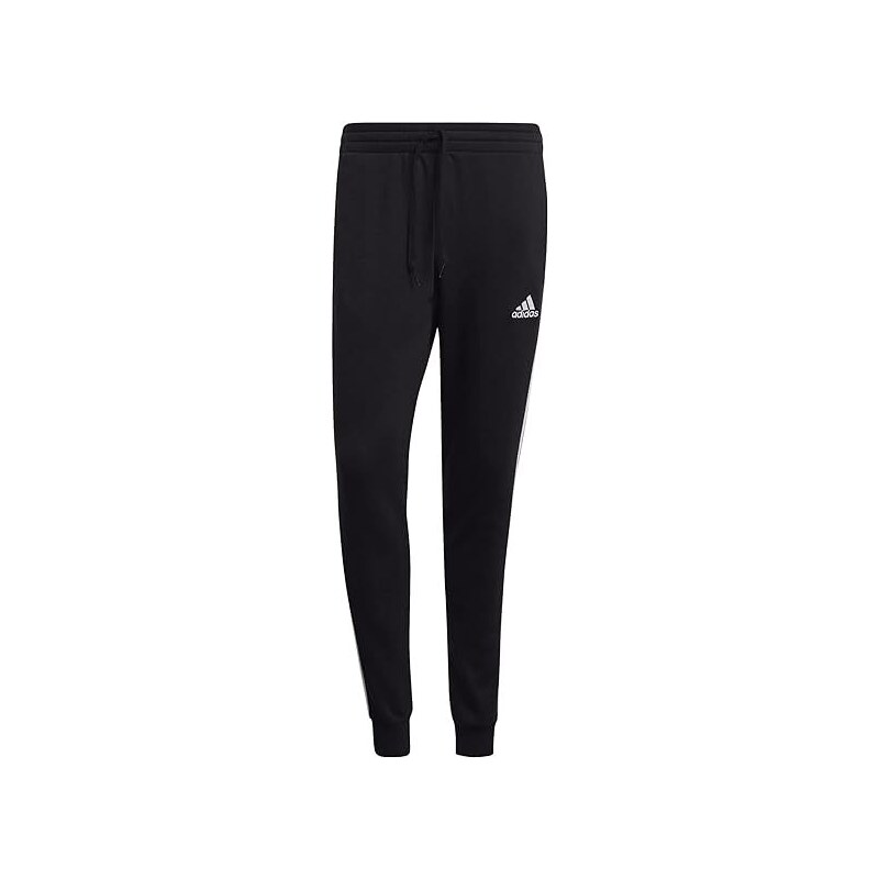 ADIDAS Pantaloni Essentials Fleece Fitted 3-Stripes nero uomo - Stileo.it