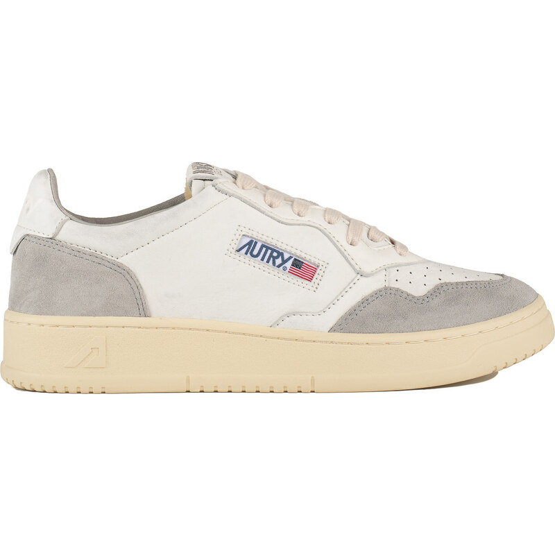 Autry SNEAKERS MEDALIST LOW IN PELLE DI CAPRA COLORE BIANCO E SUEDE ...