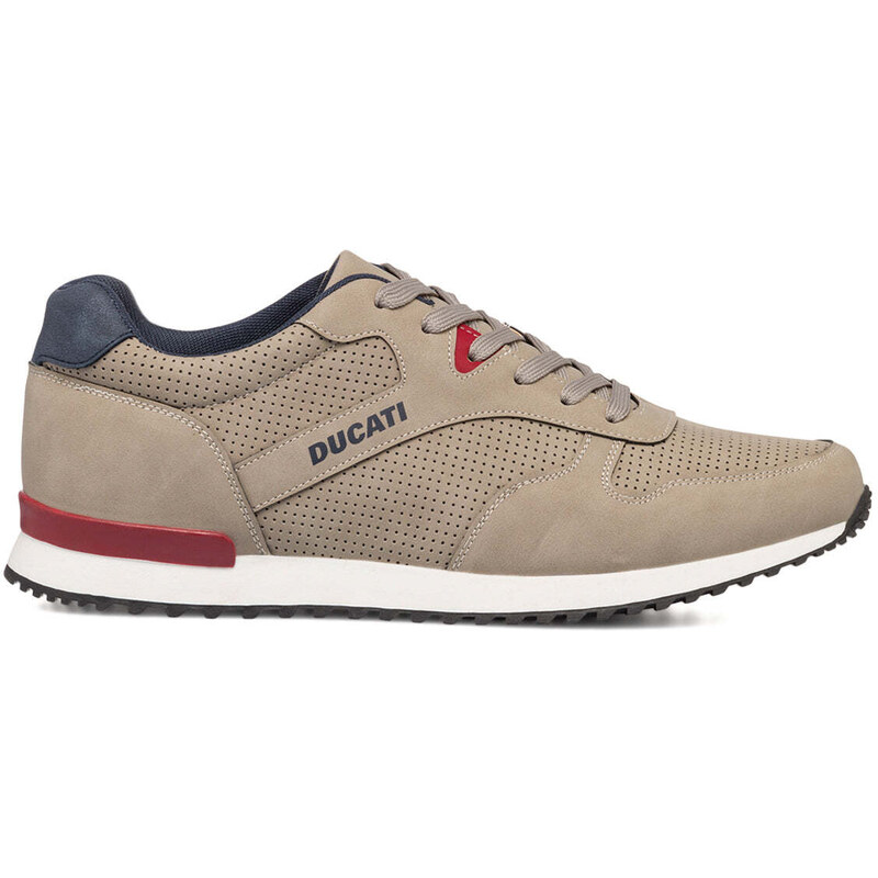 Sneakers traforate beige da uomo con logo Ducati - Stileo.it