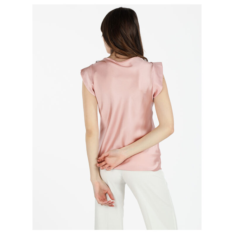 Daystar Blusa Donna Effetto Raso Con Scollo a Cascata Bluse Rosa Taglia ...