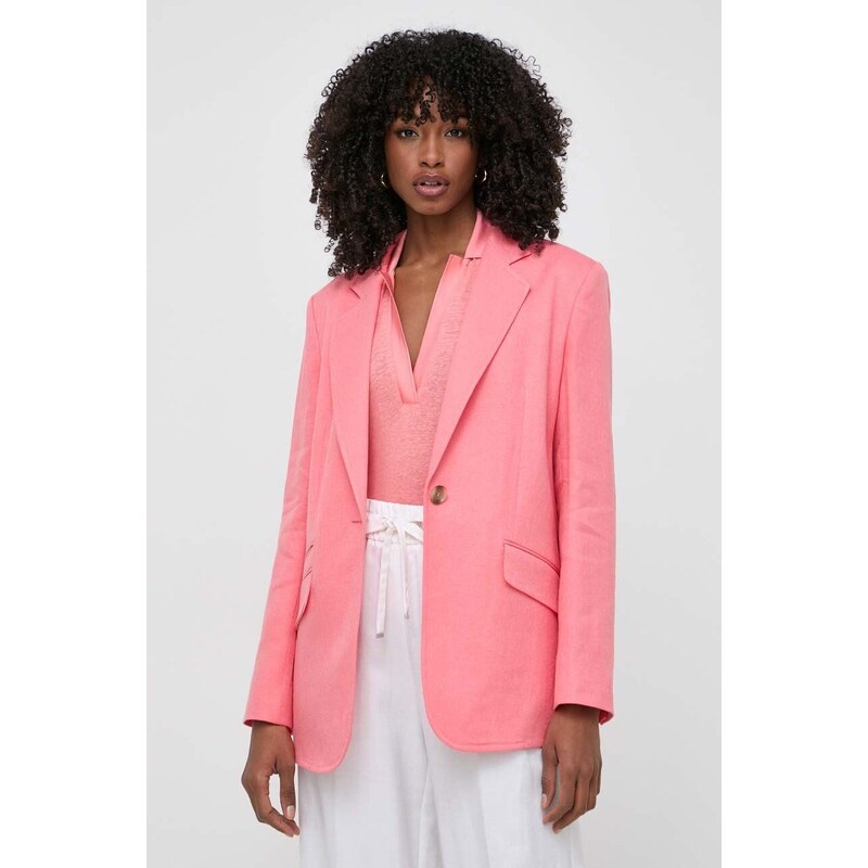 BOSS giacca in lino colore violetto - Stileo.it