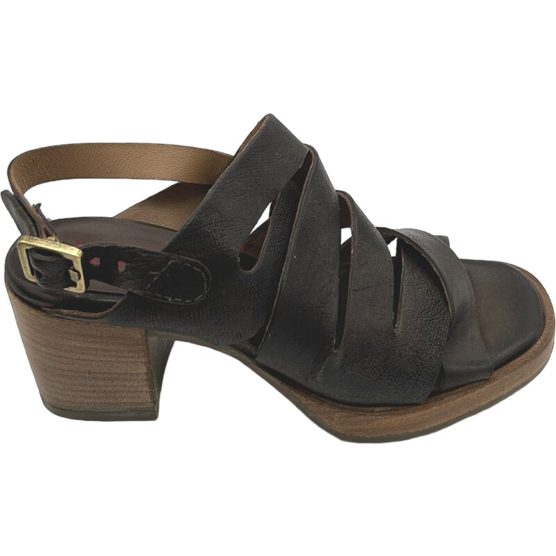 Sandali pelle donna Fondente AS98 - B61001 - - Stileo.it