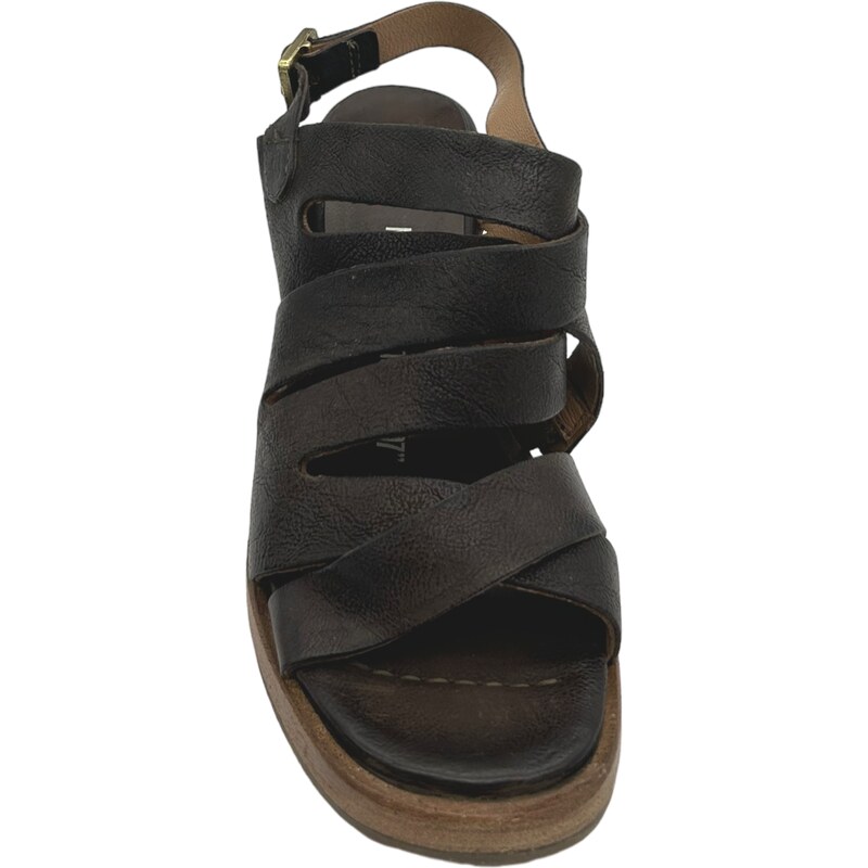 Sandali pelle donna Fondente AS98 - B61001 - - Stileo.it