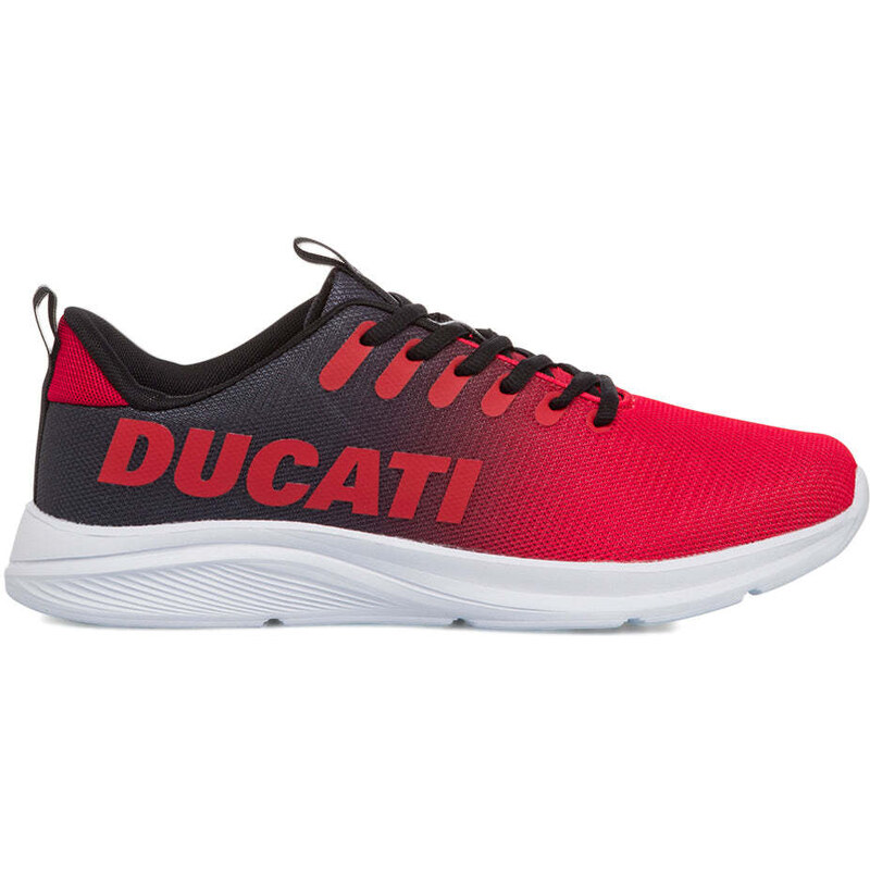 Scarpe sportive rosse e nere effetto sfumato da uomo con logo laterale ...