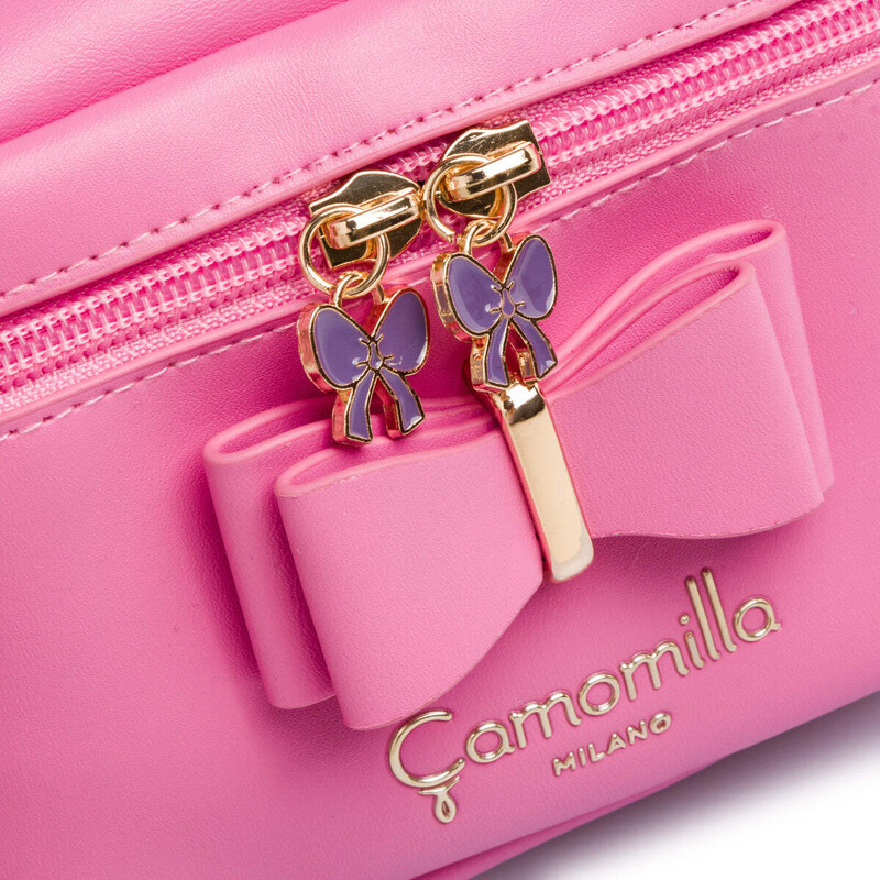 Beauty bag rosa da donna con fiocco frontale e manico Camomilla Milano ...