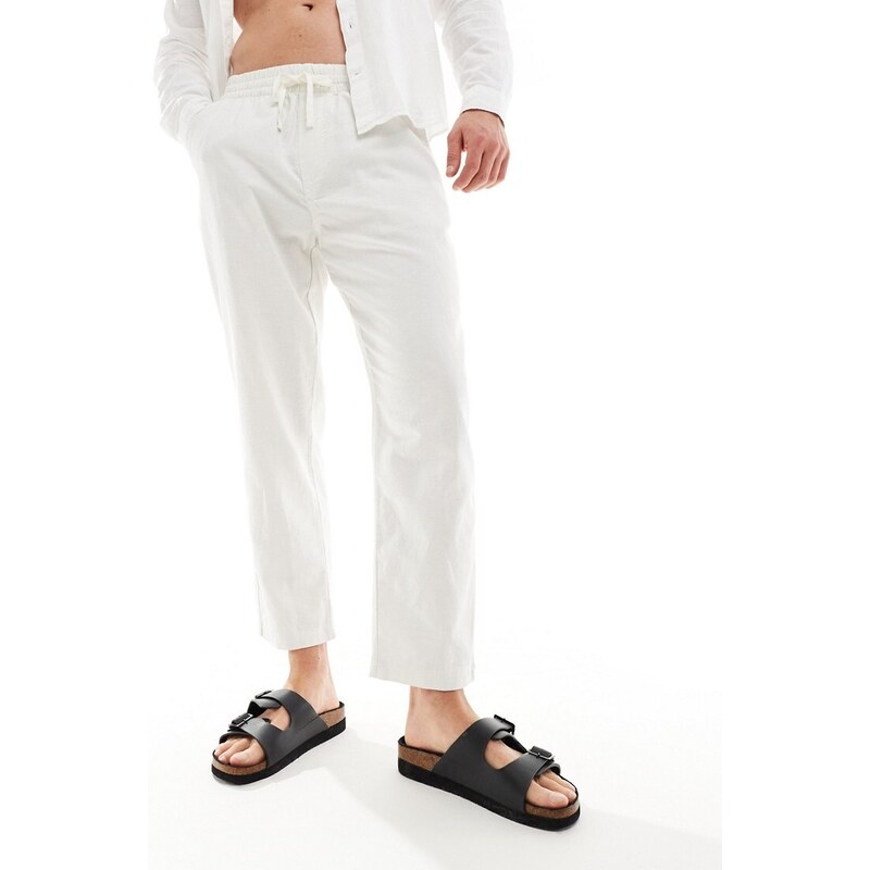 Pull&Bear - Pantaloni con fondo ampio effetto lino écru-Neutro - Stileo.it Pull&Bear - Pantaloni con fondo ampio effetto lino écru-Neutro - Stileo.it