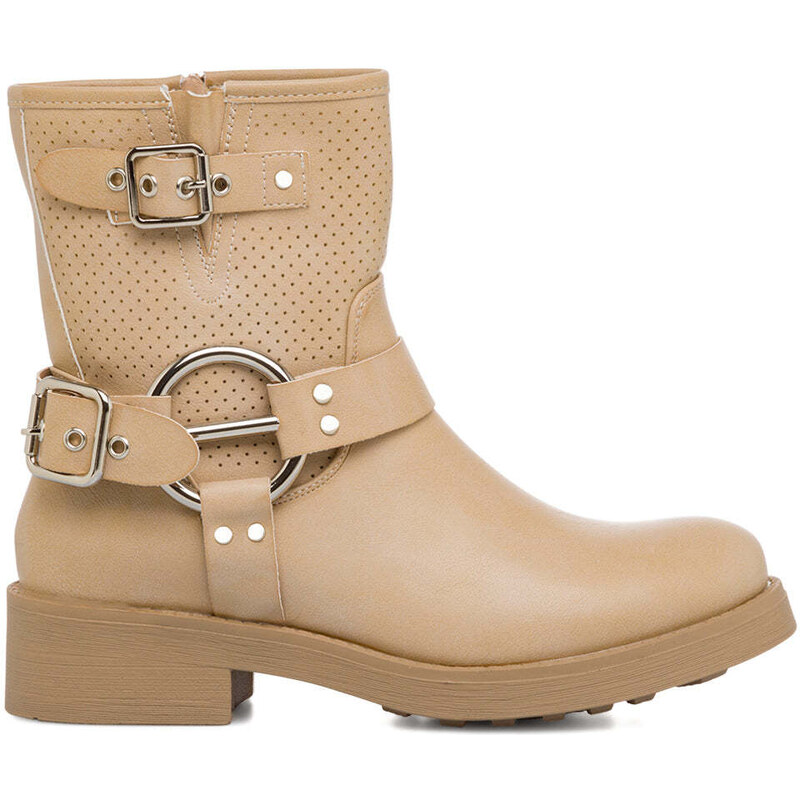 Stivaletti bassi taupe con fibbie da donna Lora Ferres - Stileo.it