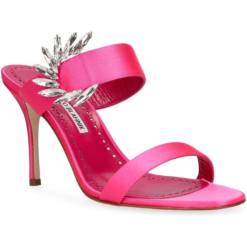 Manolo Blahnik Chivela Satin Heel Sandals - Stileo.it
