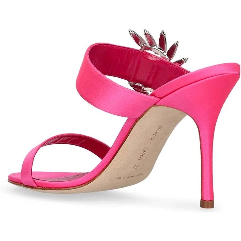 Manolo Blahnik Chivela Satin Heel Sandals - Stileo.it