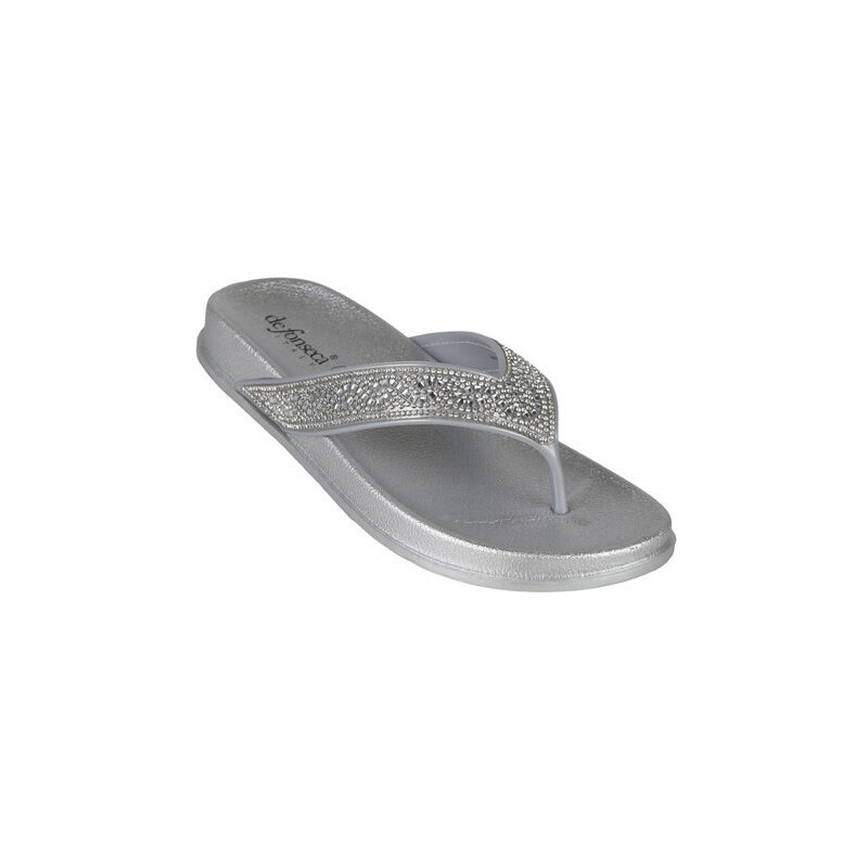 Defonseca Infradito Donna In Gomma Con Pietre Argento Taglia 39 - Stileo.it