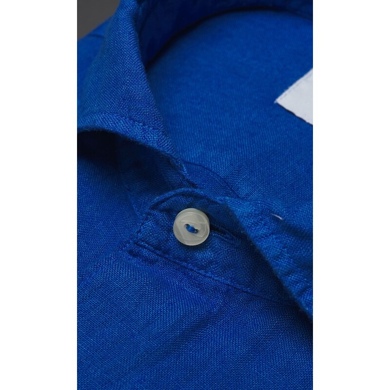 CAMICIA MASTRICAMICIAI IN PURO LINO COLLO ITALIANO, Colore Bluette ...