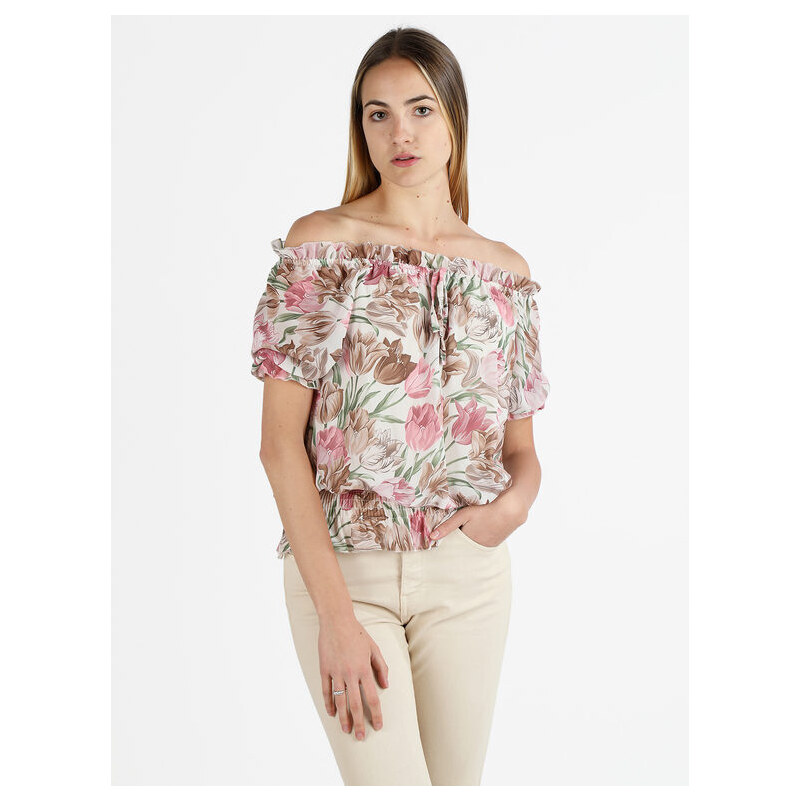 Caspiche Camicetta Donna Con Stampa Floreale e Maniche Corte Bluse Rosa ...