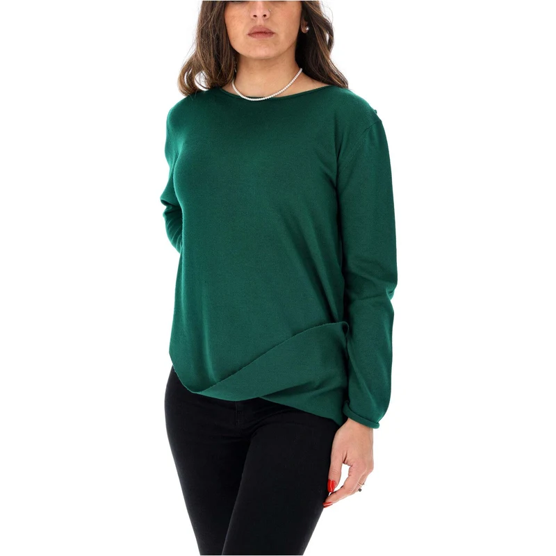 pierantonio-gaspari Pull Con Drappeggio Smeraldo - Stileo.it