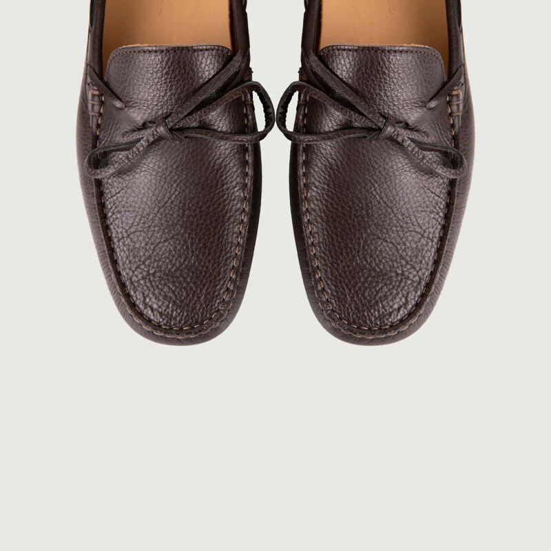 ANDREA MORANDO MOCASSINO CON GOMMINI IN PELLE MARRONE - Stileo.it